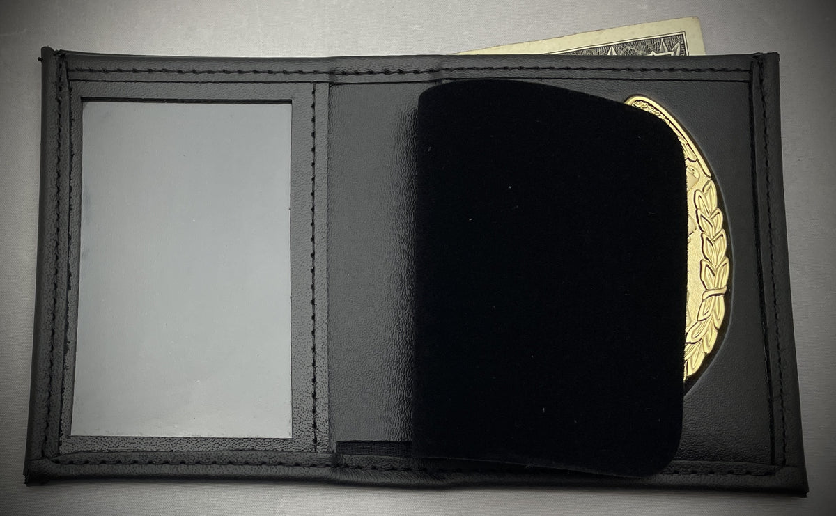 Concealed Weapons Permit Badge with Center Flags and Bifold Wallet with ...