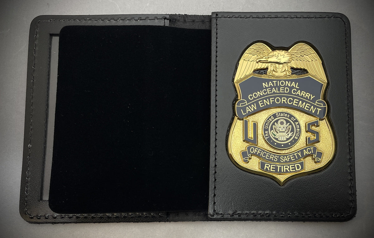 National Concealed Carry Law Enforcement Badge with leather ID holder ...