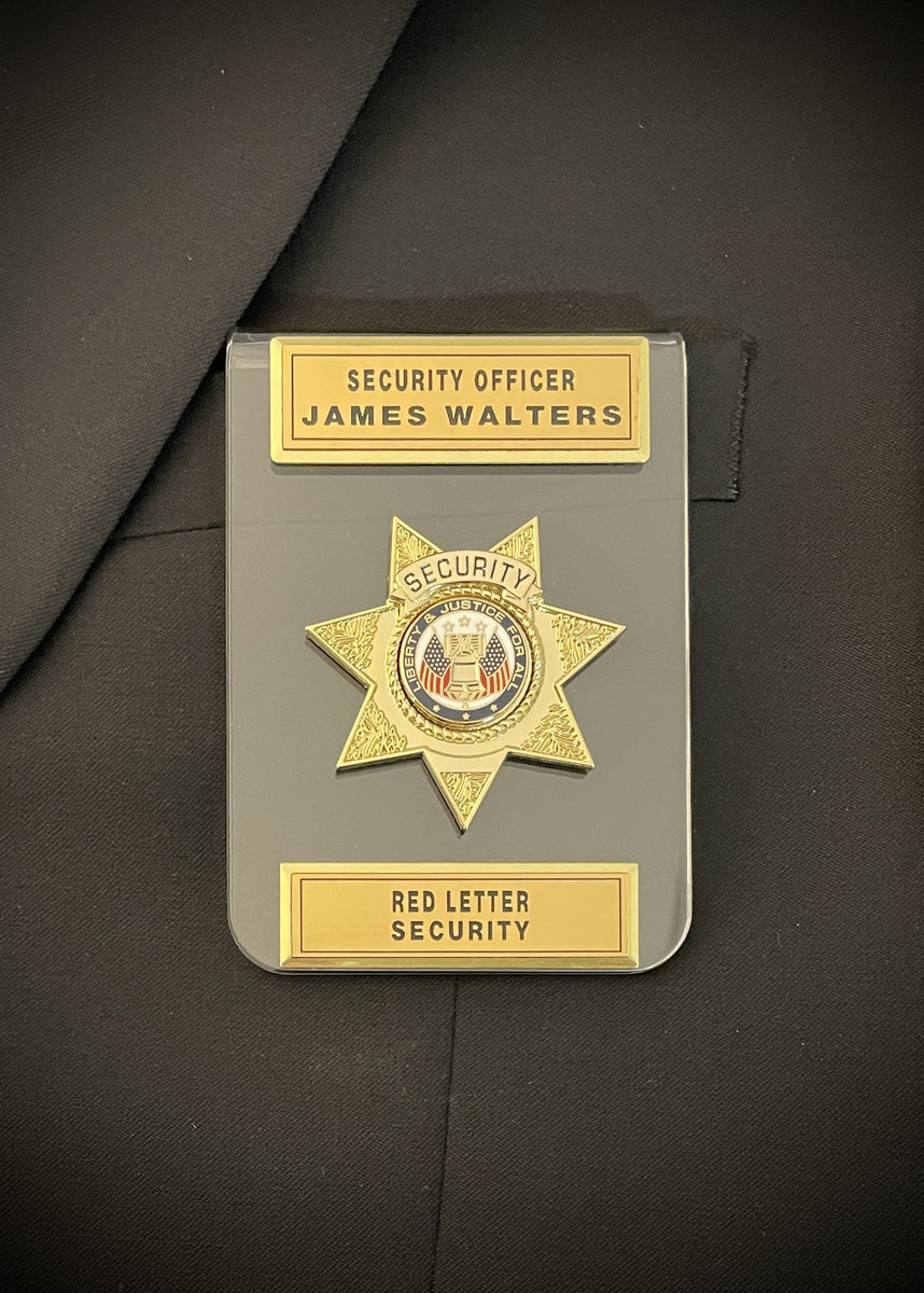 Security Badge 7 point star (Acrylic Holder) | Chaplain Badge