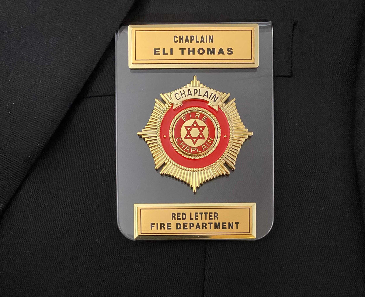 Chaplain Maltese Red Badge (Acrylic Holder) | Chaplain Badge