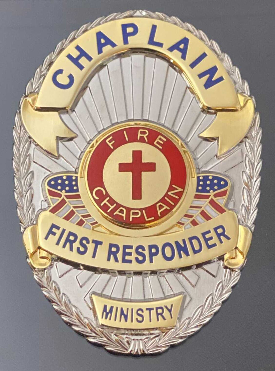 Chaplain First Responder - Badge with Pin and Safety Catch | Chaplain Badge