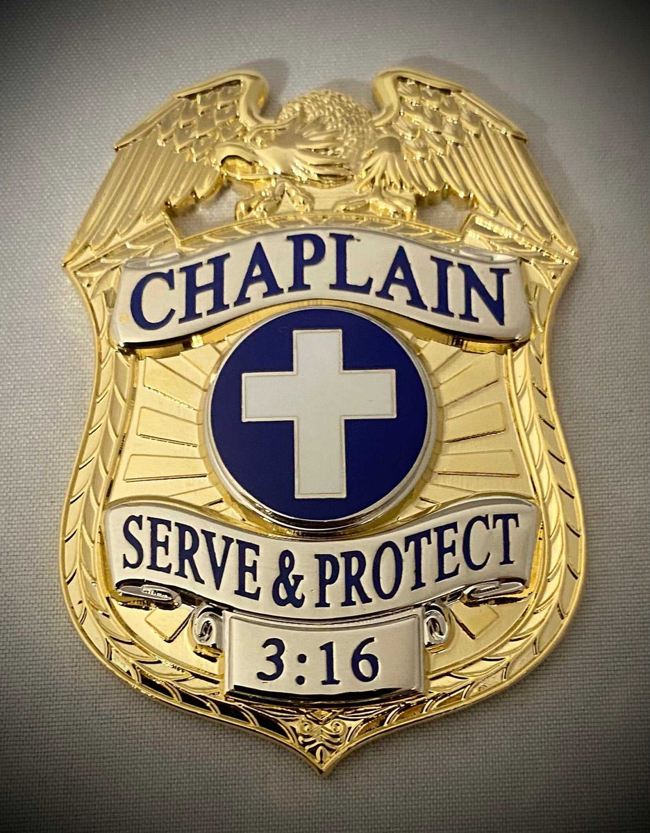 Chaplain Serve and Protect Gold Two-Tone - Badge only | Chaplain Badge