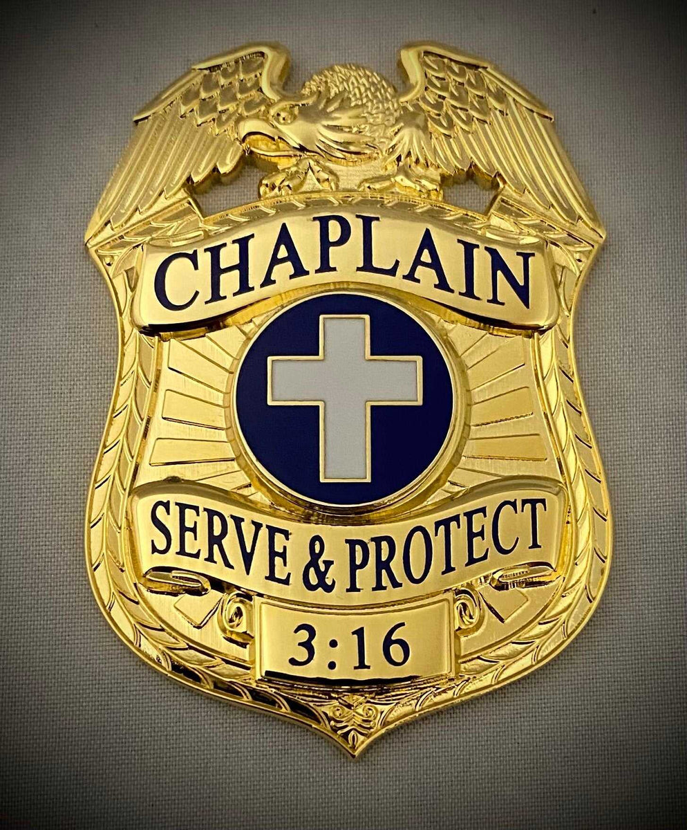 Chaplain Serve and Protect Gold - Badge only | Chaplain Badge