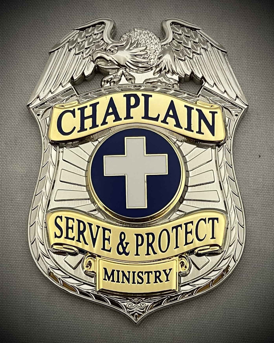 Chaplain Serve and Protect Ministry Silver Two-Tone - Badge Only ...