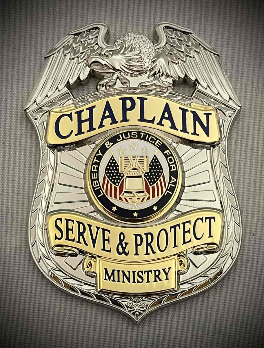 Chaplain Serve and Protect Ministry Silver Two-Tone - Badge Only ...